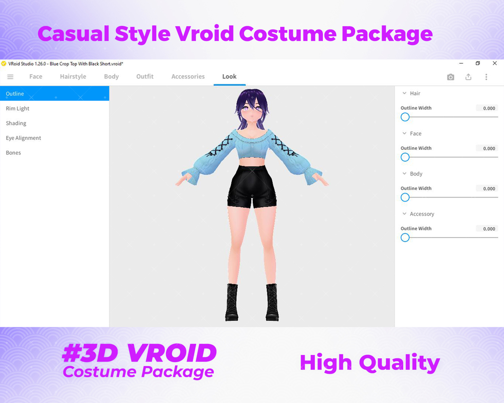 VRoid Girl Casual Collection for Virtual Creatives - VRoid Clothing Pack, 3D, Avatar Outfits ...