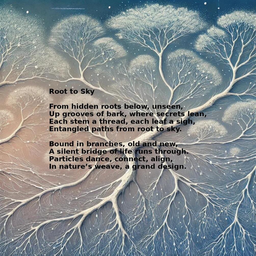 Root to Sky (Digital image and poem by AI inspired by my design and ...