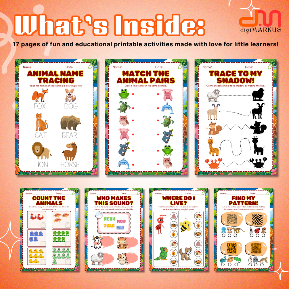 Welcome to Animal Word—A Printable and Editable Busy Book for Kids