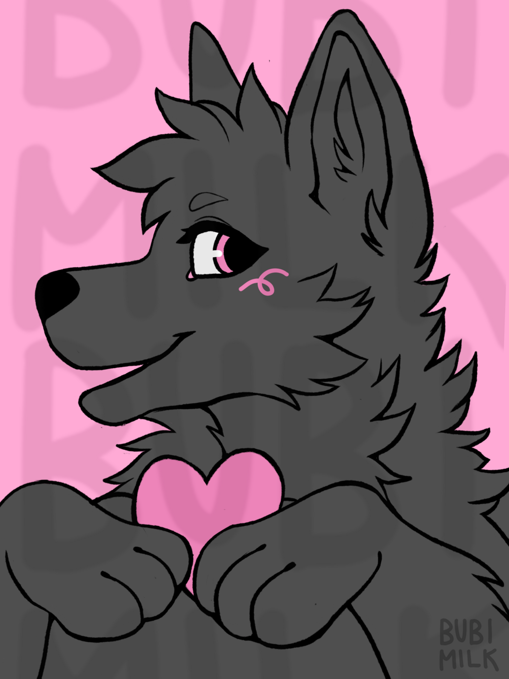 Holding a heart - Canine furry base