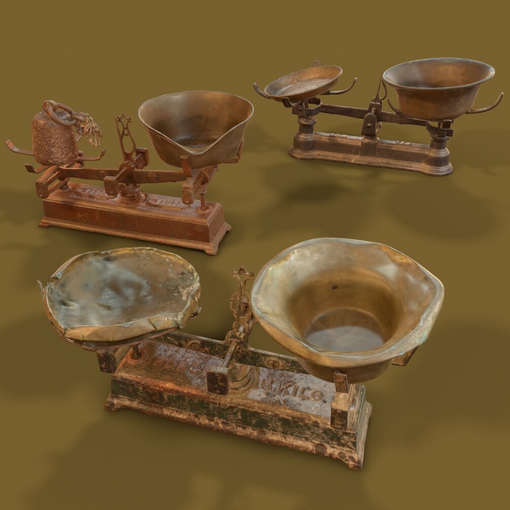 3 Rusty Old 3D Scanned Scales: Authentic Details for Realistic ...