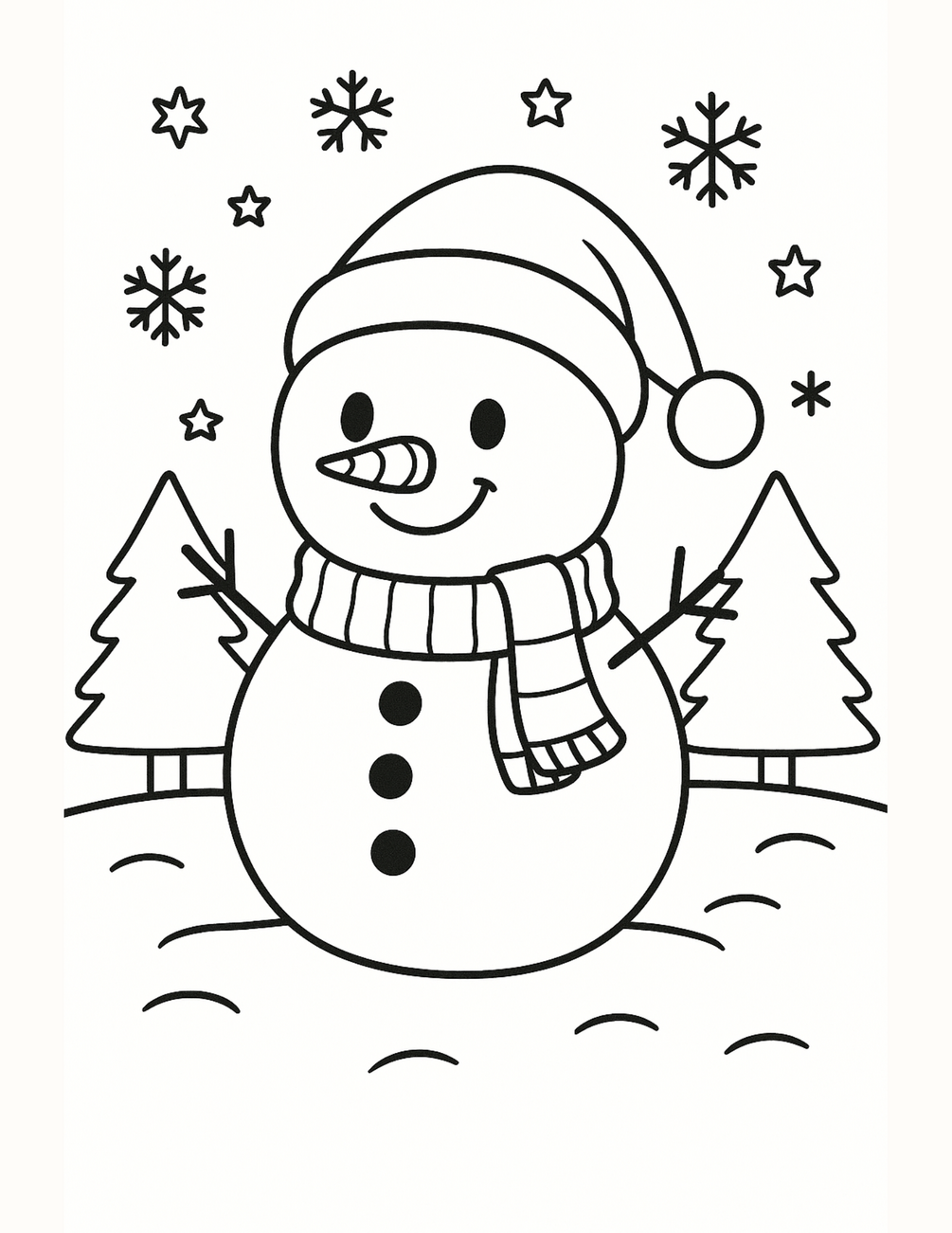 Printable Christmas Coloring Book – Santa, Snowmen & Reindeer (13 Pages)