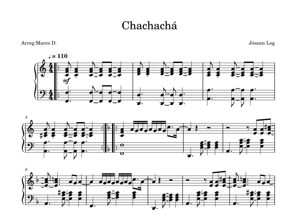 Chachachá / Jósean Log SHEET + MIDI