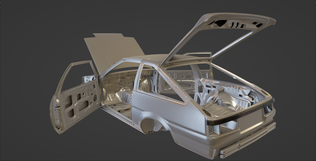 Toyota Sprinter Trueno AE86 Car Body Shell 3D Model