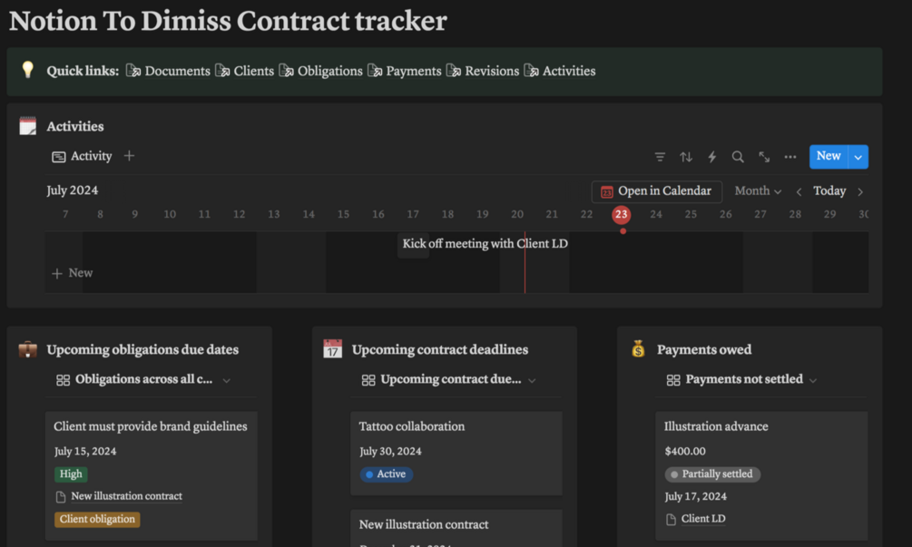 Contract tracker for Freelancers