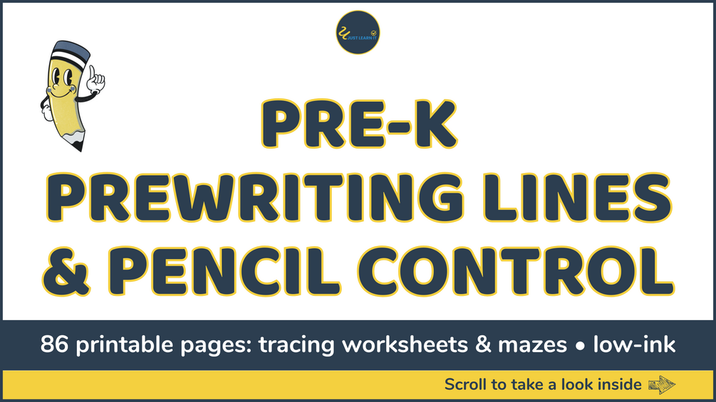 Pre-K Prewriting Lines & Pencil Control: 86 Printable Tracing ...