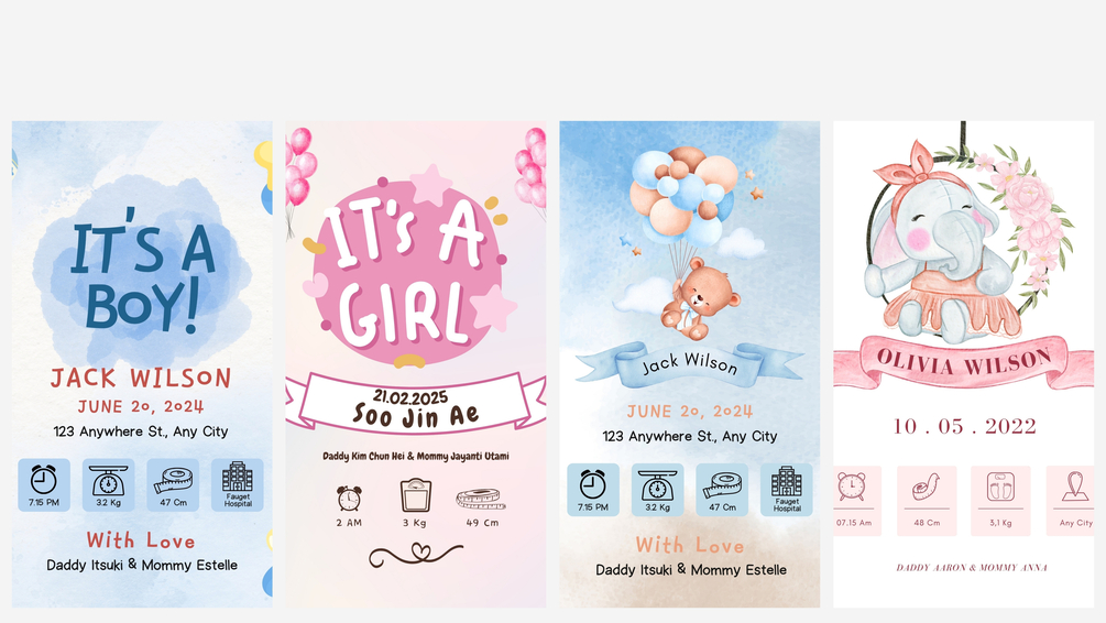 👶 Editable Welcome Baby Born Cards – Personalized & Adorable! 🎉🍼
