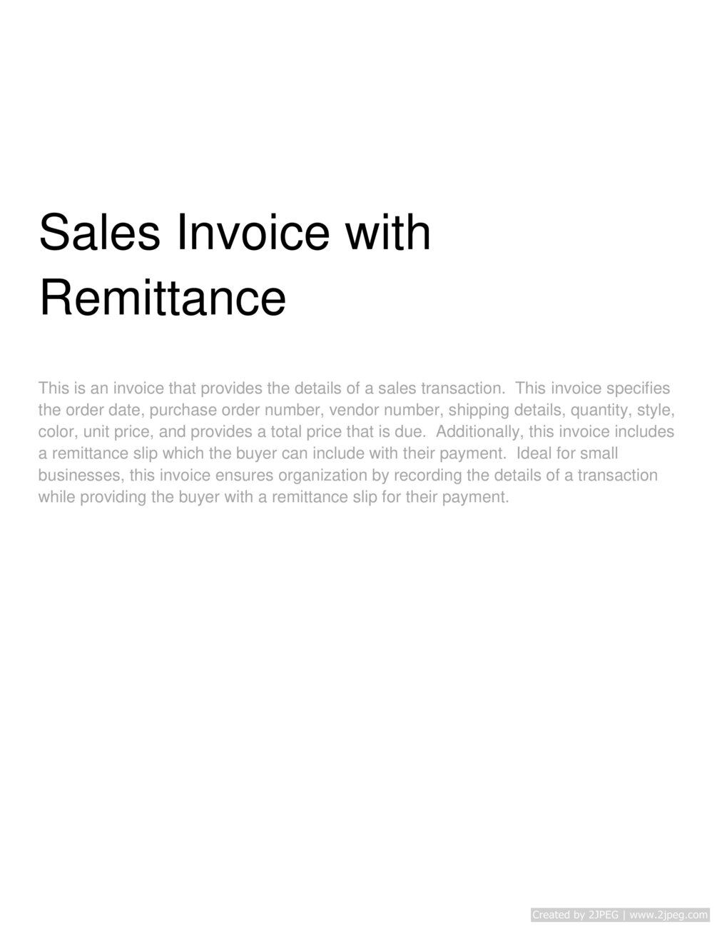 Sales Invoice with Remittance