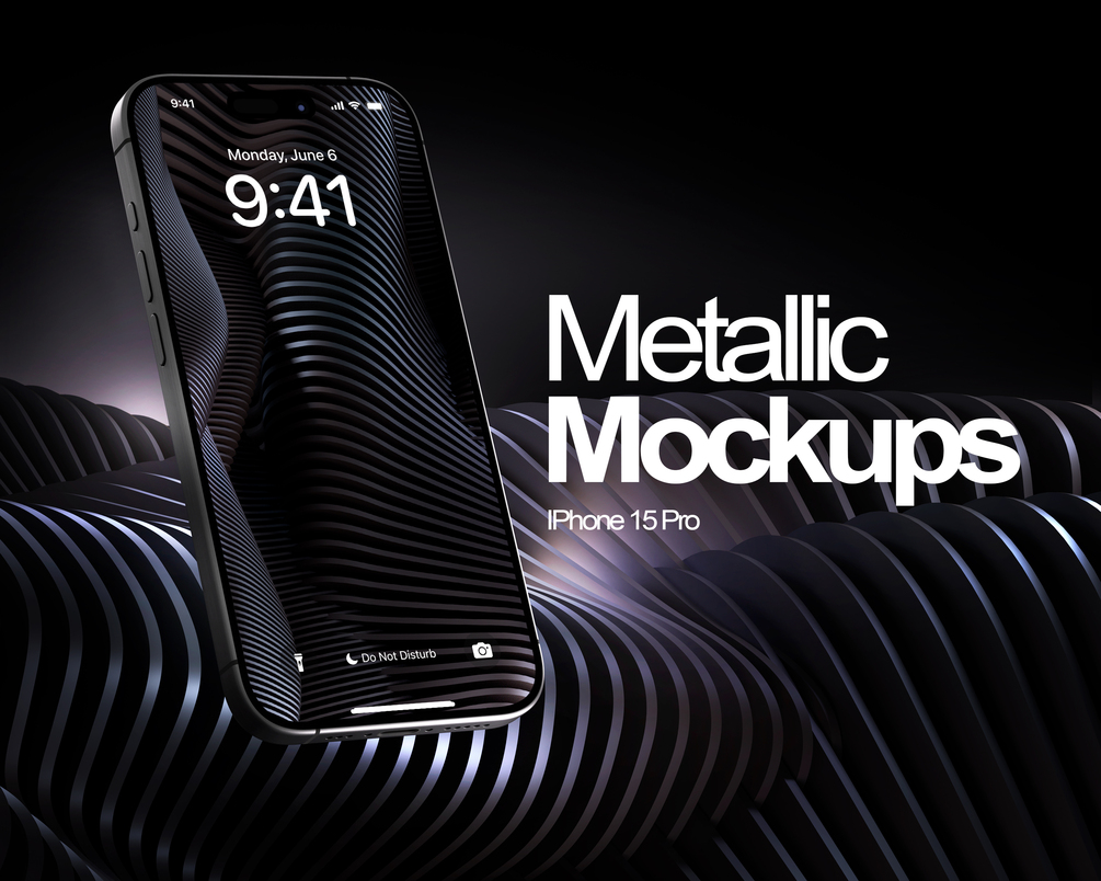 11 Mockups Metallic - IPhone 15 PRO