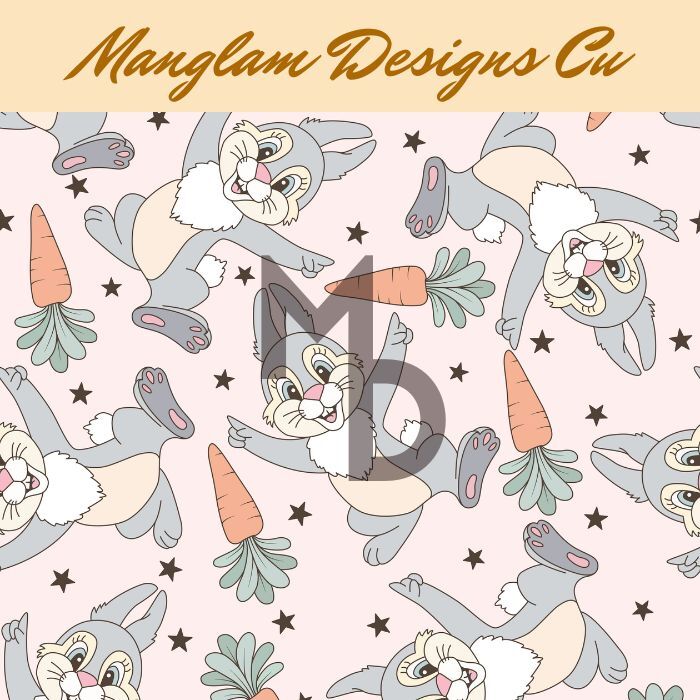 Easter cute bunny seamless repeat pattern, spring carrot seamless ...