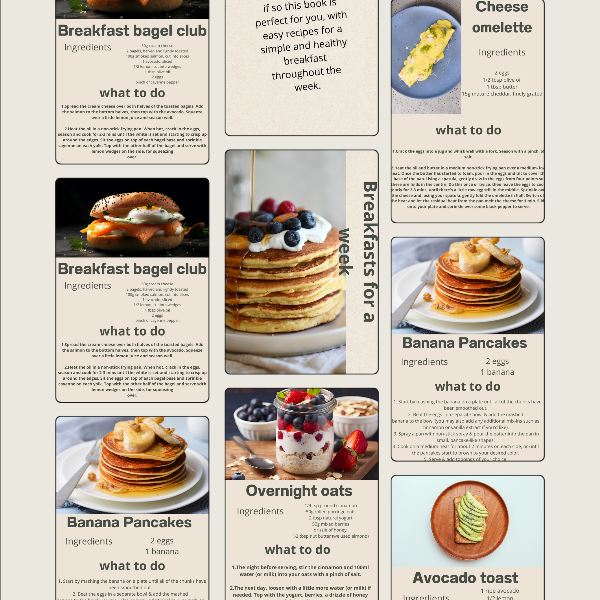 E book breakfasts for a week