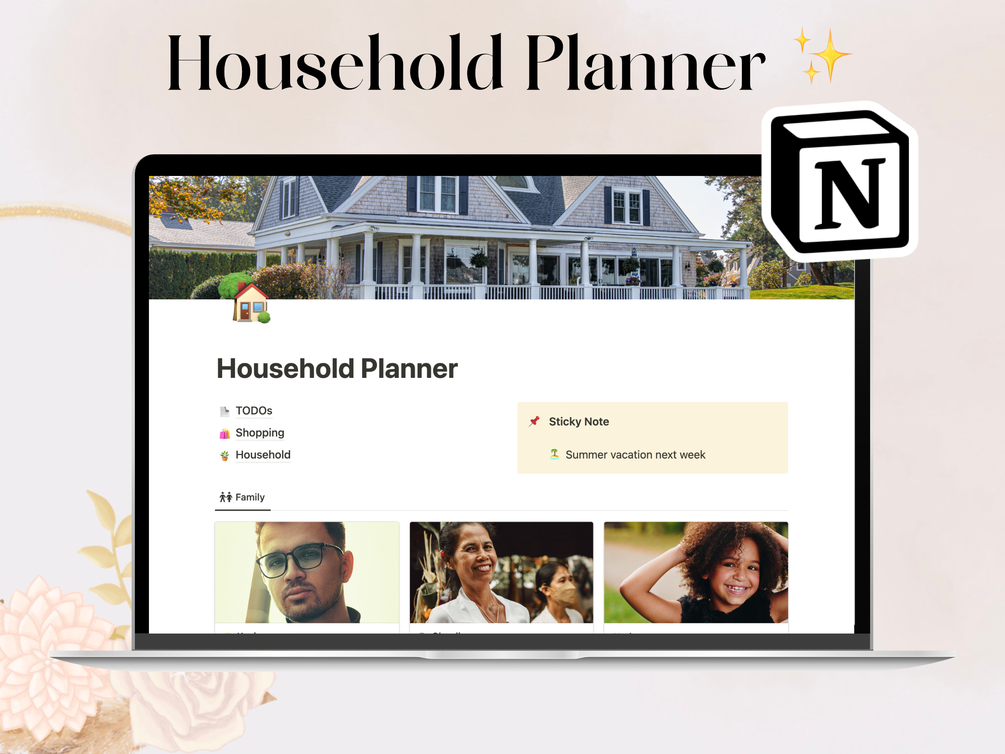 Household Planner Notion Template | Tracker for organizing your family ...