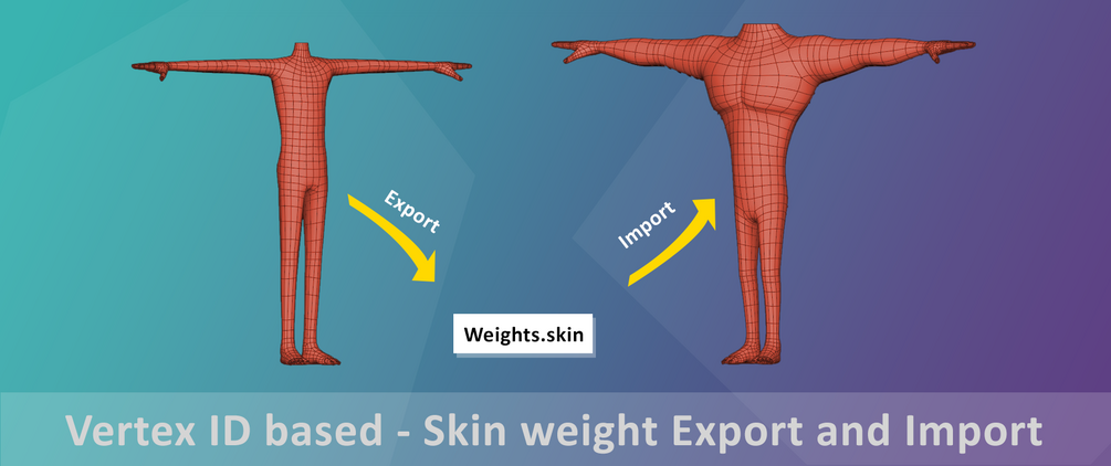Vertex ID based Skin Weight Export & Import for Autodesk Maya
