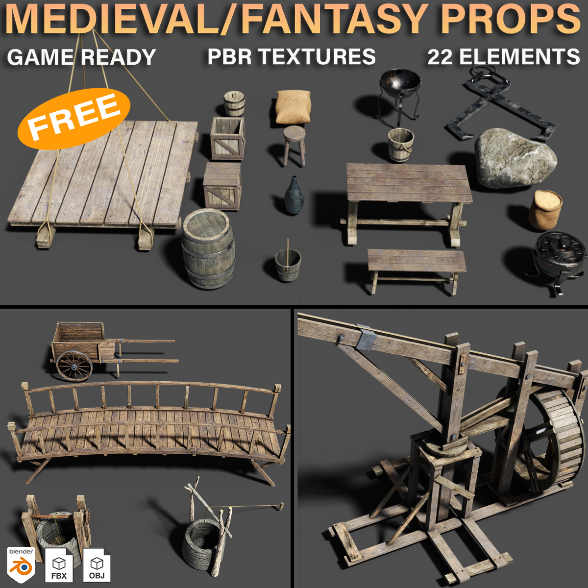 FREE! Medieval/Fantasy Prop Collection - Chuck_CG