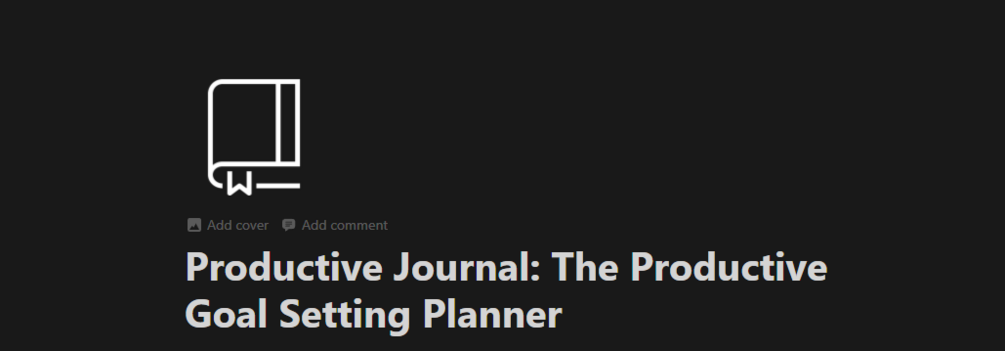 Productive Journal: The Productive Goal Setting Planner