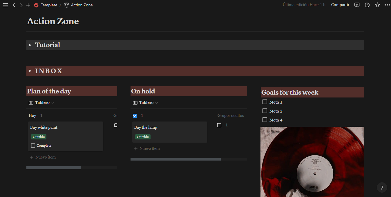 Notion Template GTD and PARA methods
