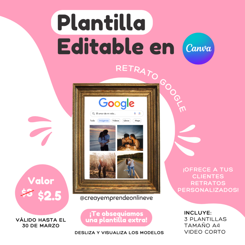 Plantillas Editables Google + Obsequio