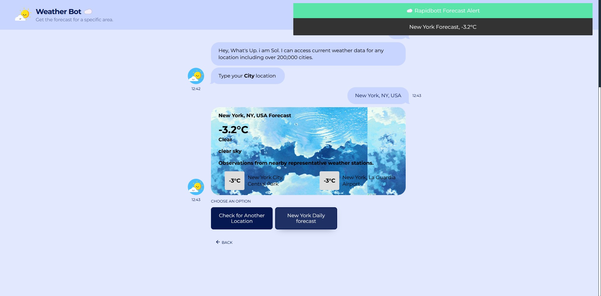 Project SOL | Weather Forecast App - Rapidbott