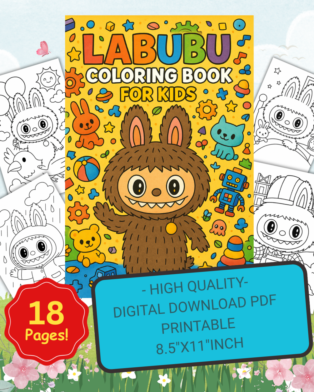 Labubu Coloring Book for Kids | Labubu Colouring Book for kids ...