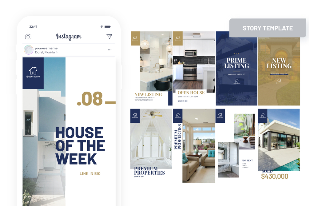 Real Estate - Instagram Carousel Template - Photoshop