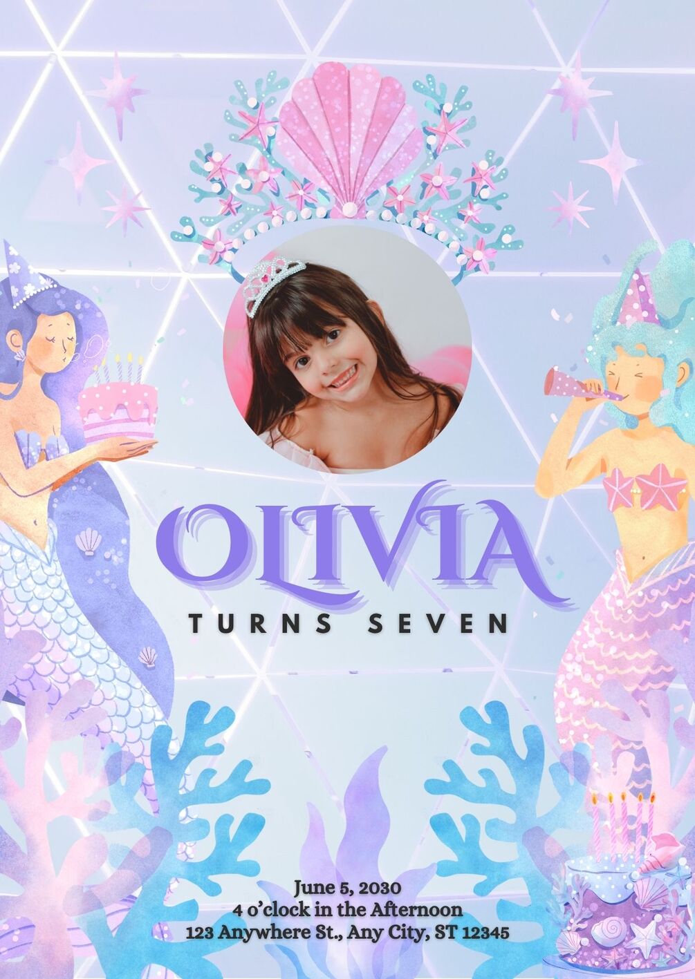 7th Birthday Invitation Template