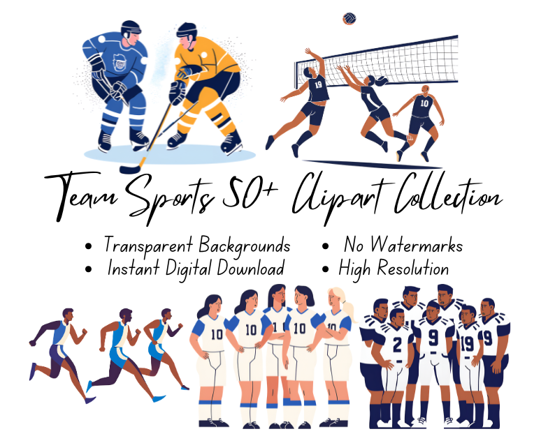 Team Sports 50+ Clipart Collection | High-Resolution Digital Printables ...