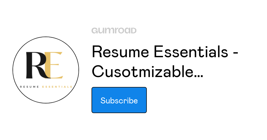 Resume Essentials - Cusotmizable Resume Template