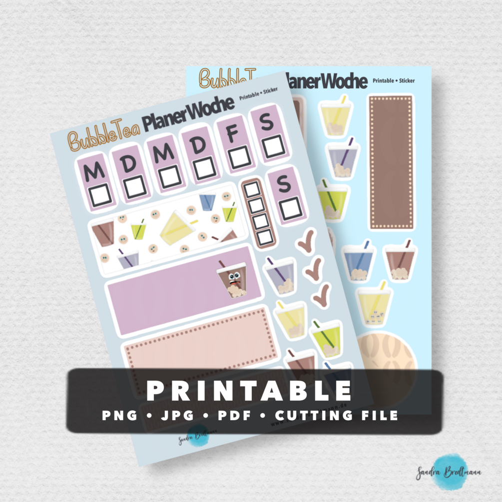 Wochenplaner Bubble Tea Planer Sticker