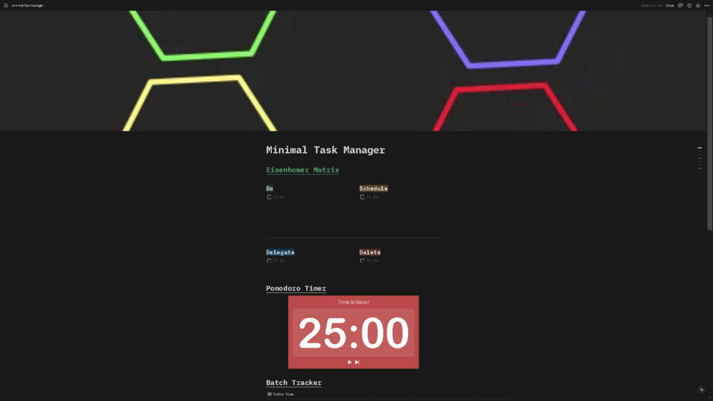 Minimal Task Manager Template | Notion