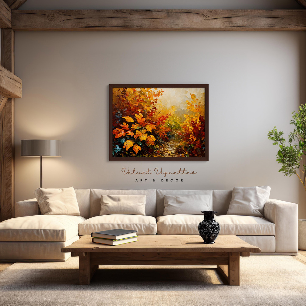 Vibrant Autumn Landscape Art Print | Impressionistic Fall Foliage ...