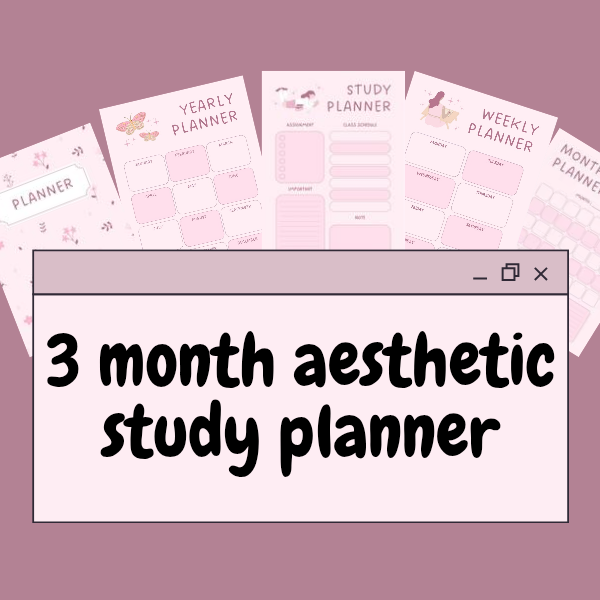 Floral Glow: 3-Month Aesthetic Study Planner for Girls – Undated ...