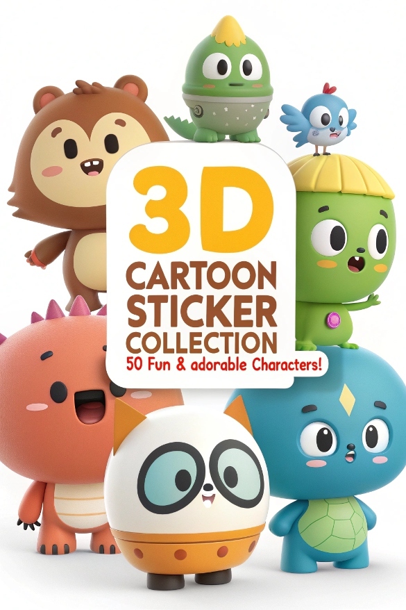 Best Bungle 3D Cartoon Stickers – Fun, Cute & Colorful! - +60 sticker