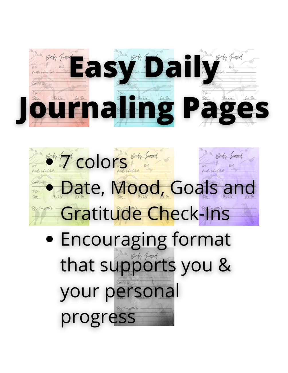 Easy Journal Pages: Cute, Helpful and Simple Daily Entries for Self ...