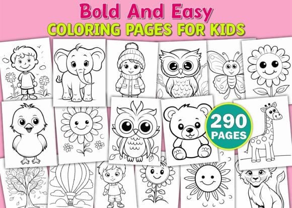 290 Bold and Easy Coloring Pages