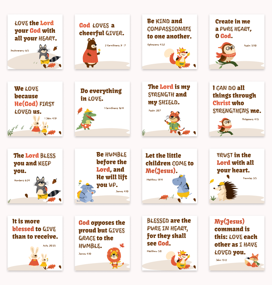 Kids Scripture Cards | Children's Bible Verse Memory Cards | Best ...