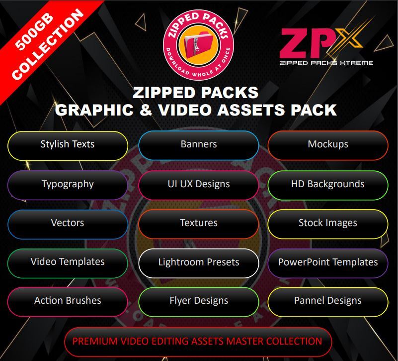 500GB Video & Graphic Assets Pack video editing Power Point TEMPLATEs ...