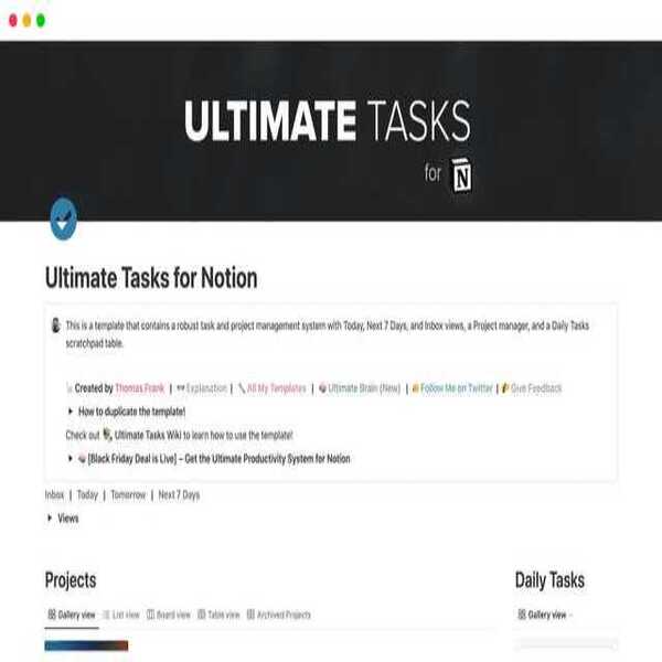 Ultimate Tasks for Notion