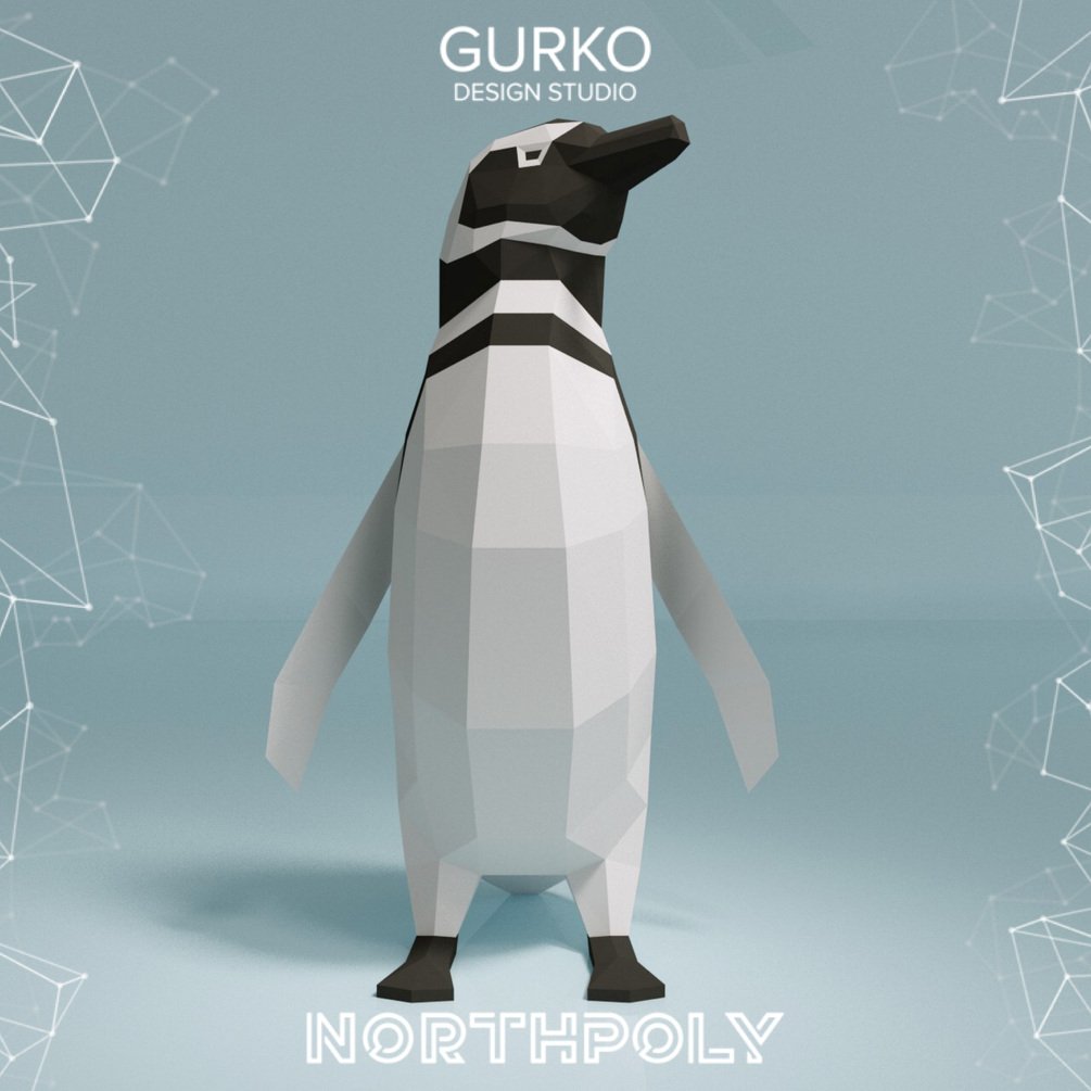 Magellanic Penguin N1 Papercraft, Pdf, Gurko, Pepakura, Template, 3D ...