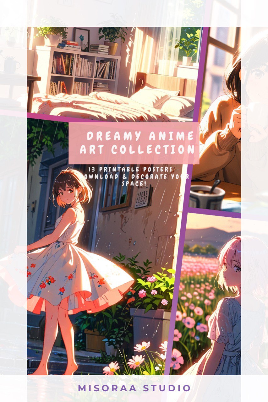 Dreamy Anime Art Collection – 13 Printable Posters