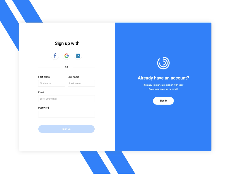 Sign Up Animation Principle Freebie