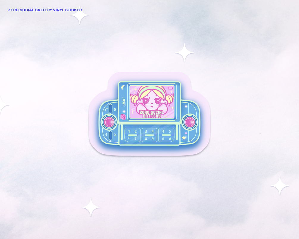 Zero Social Battery Sticker