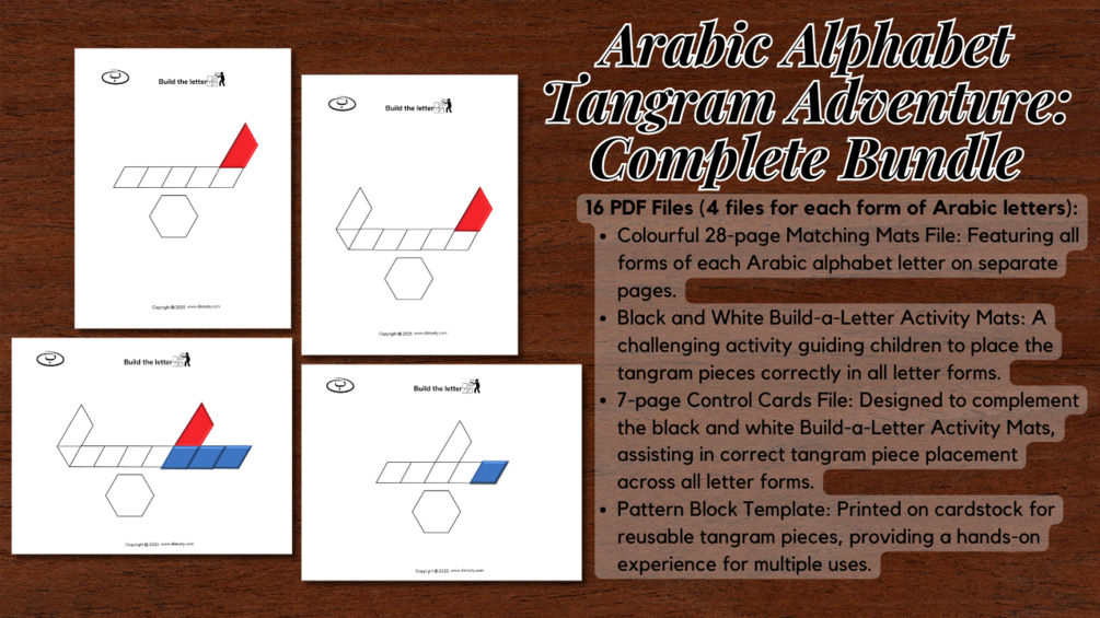Arabic Alphabet Tangram Adventure: Complete Bundle