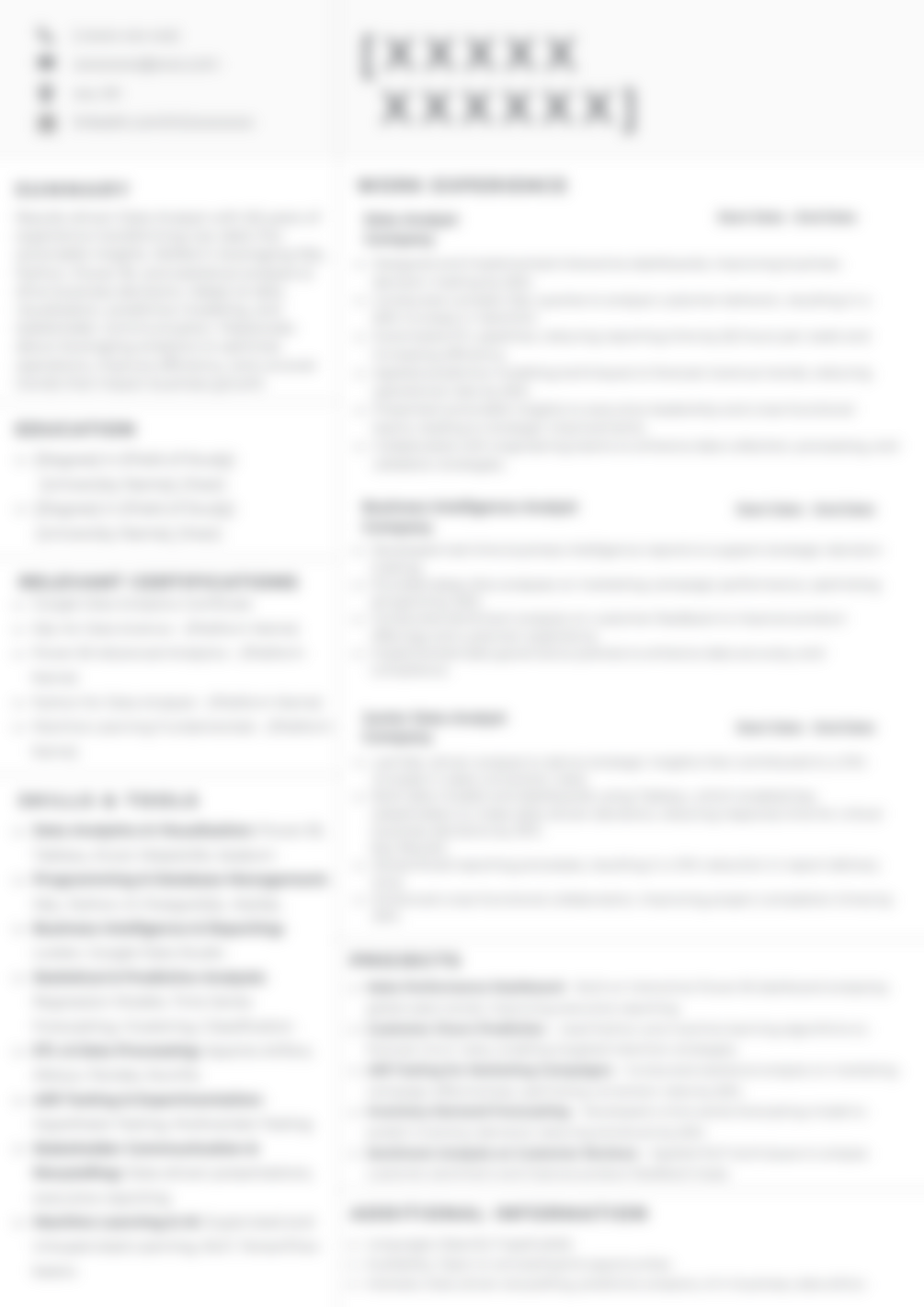 Data Analyst CV Template | ATS-Friendly | Editable PDF & Word Docs