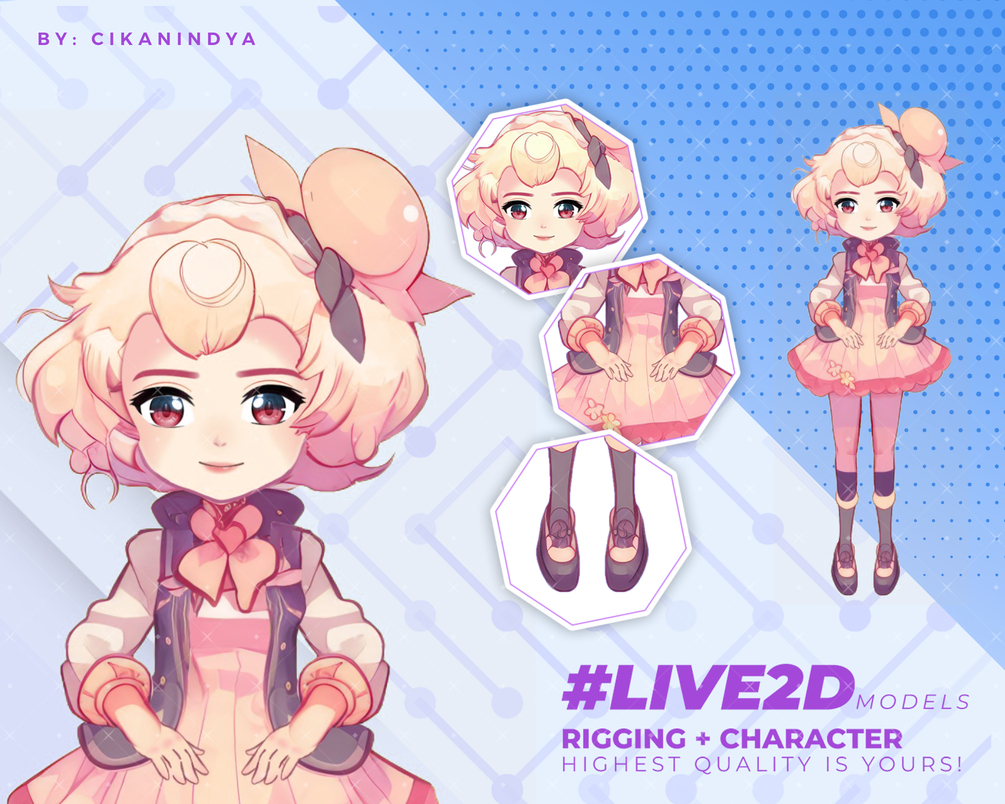 VTuber Model | Adorable Loli VTuber Model with Pink Hair | 7 ...