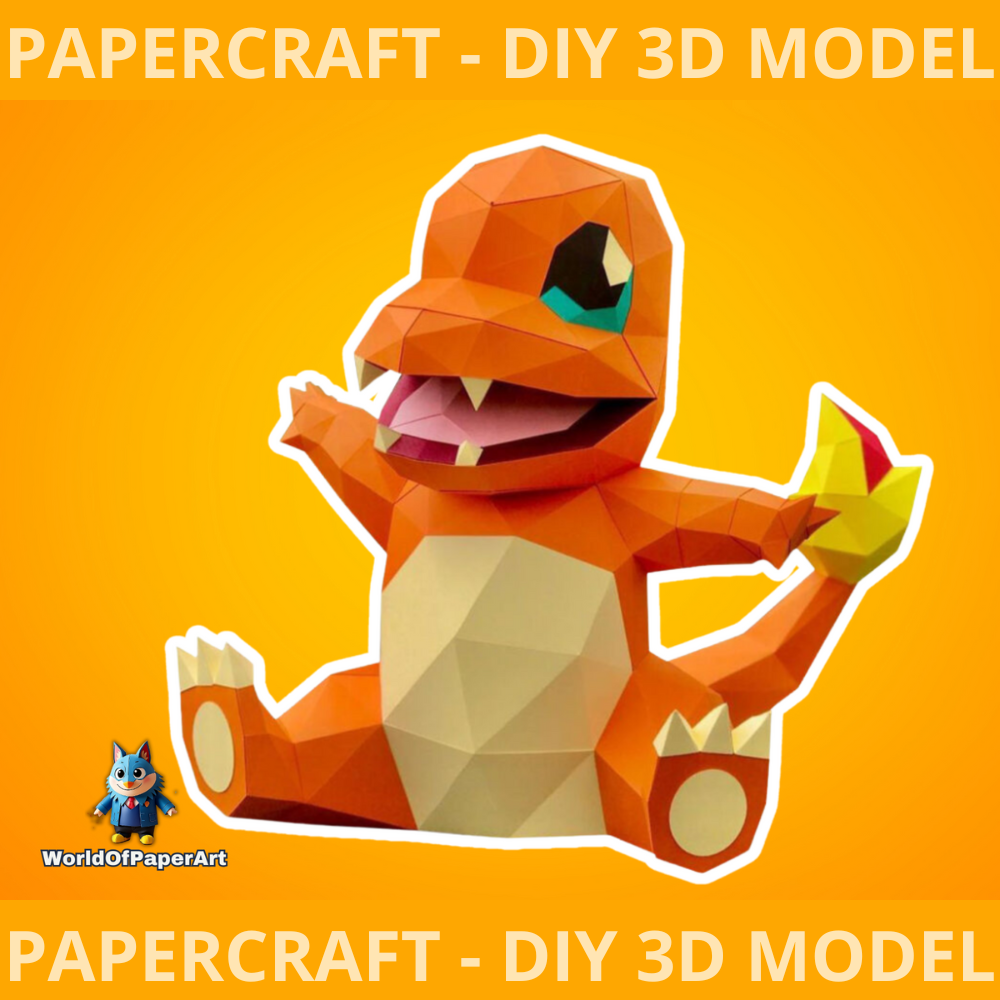Charmander Papercraft Template - DIY Pokemon Art for Home Decor & Gifts ...