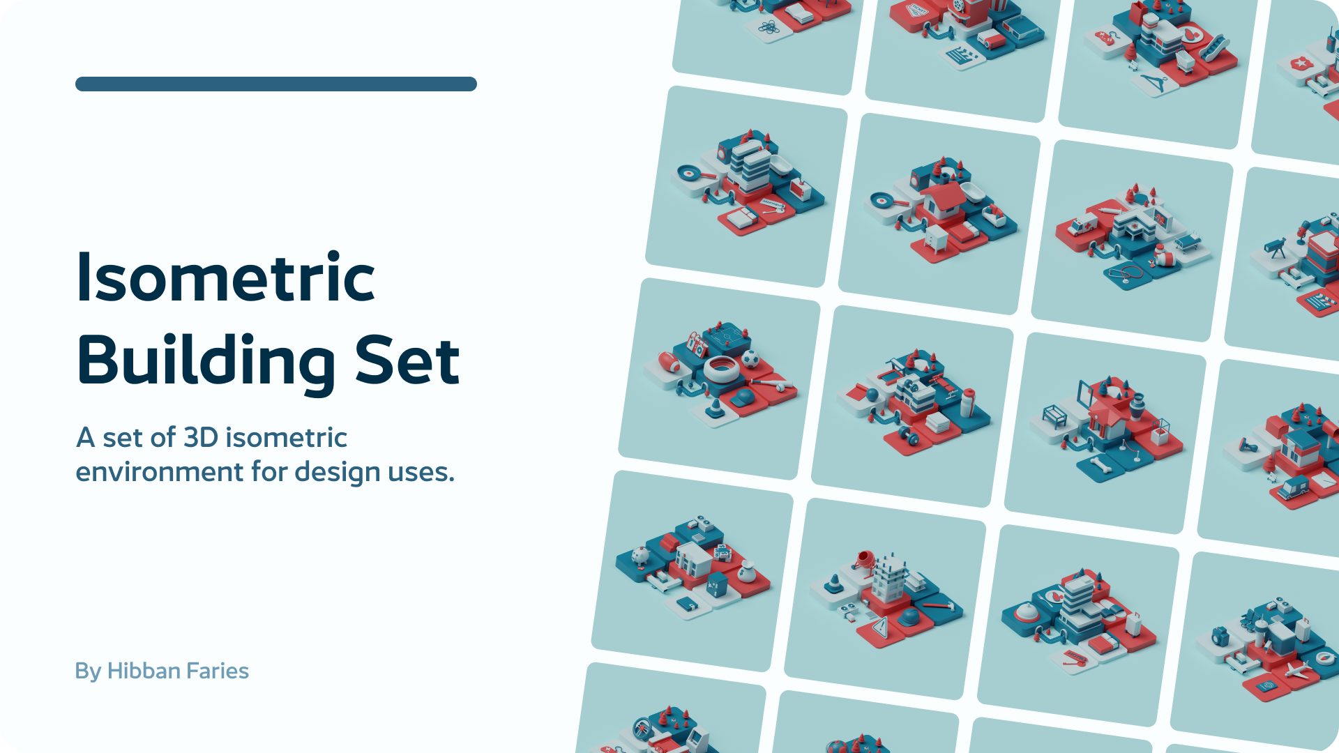 3D Isometric Building Set