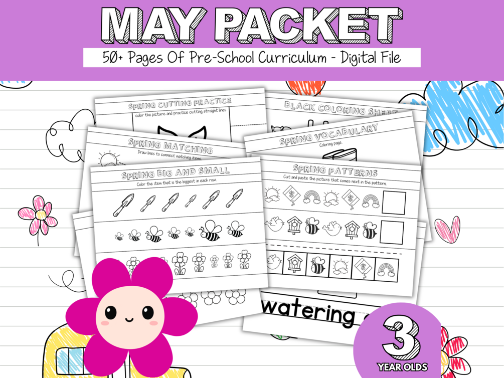 Preschool May Packet Age 3, Preschool Curriculum, Pre-K Curriculum ...