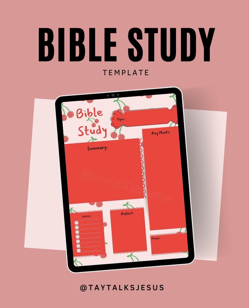 Printable Bible Study Template / Bible Note Taking Page | Digital Bible ...