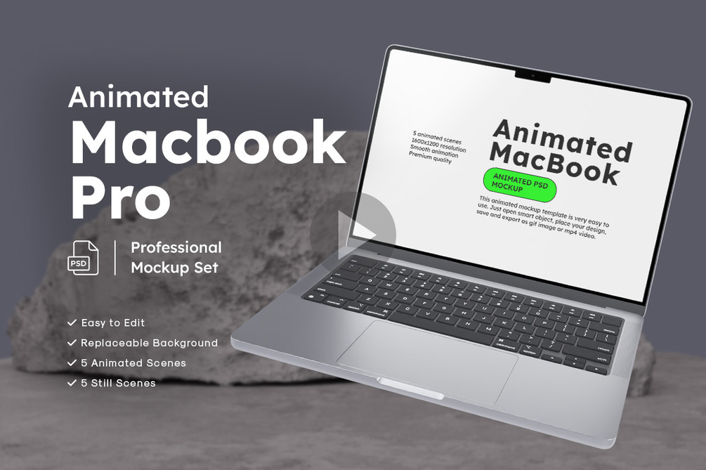 Animated Macbook Pro Mockup