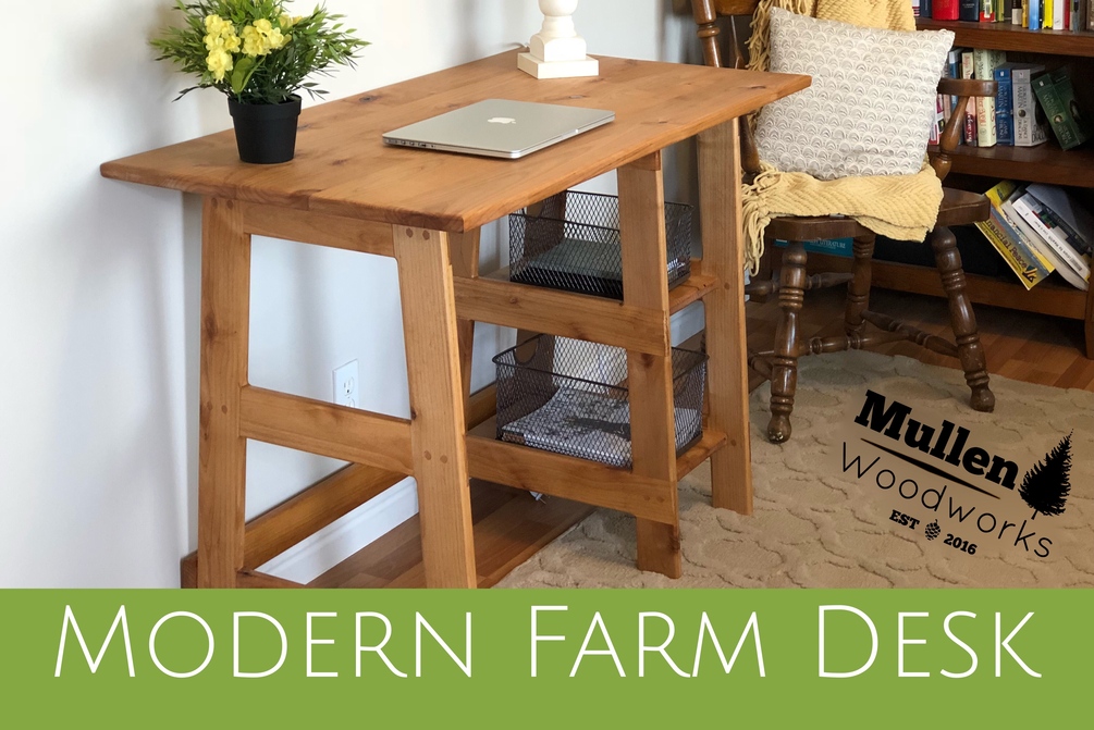 Modern Farm Desk - No Pocket Holes - Build Plans